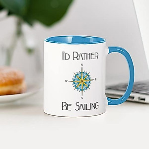 CafePress Id Rather Be Sailing Mugs Ceramic Coffee Mug, Tea Cup 11 oz