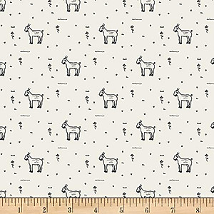 Art Gallery Fabrics Art Gallery Day Trip Grazing Goats Fabric, White