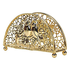 Napkin Holder Gold Paper Dispenser: Modern Metal Napkin Holder for Kitchen Dining Tables - Paper Cocktail Napkins Holders Organizer for Kitchen Restaurant Home Décor