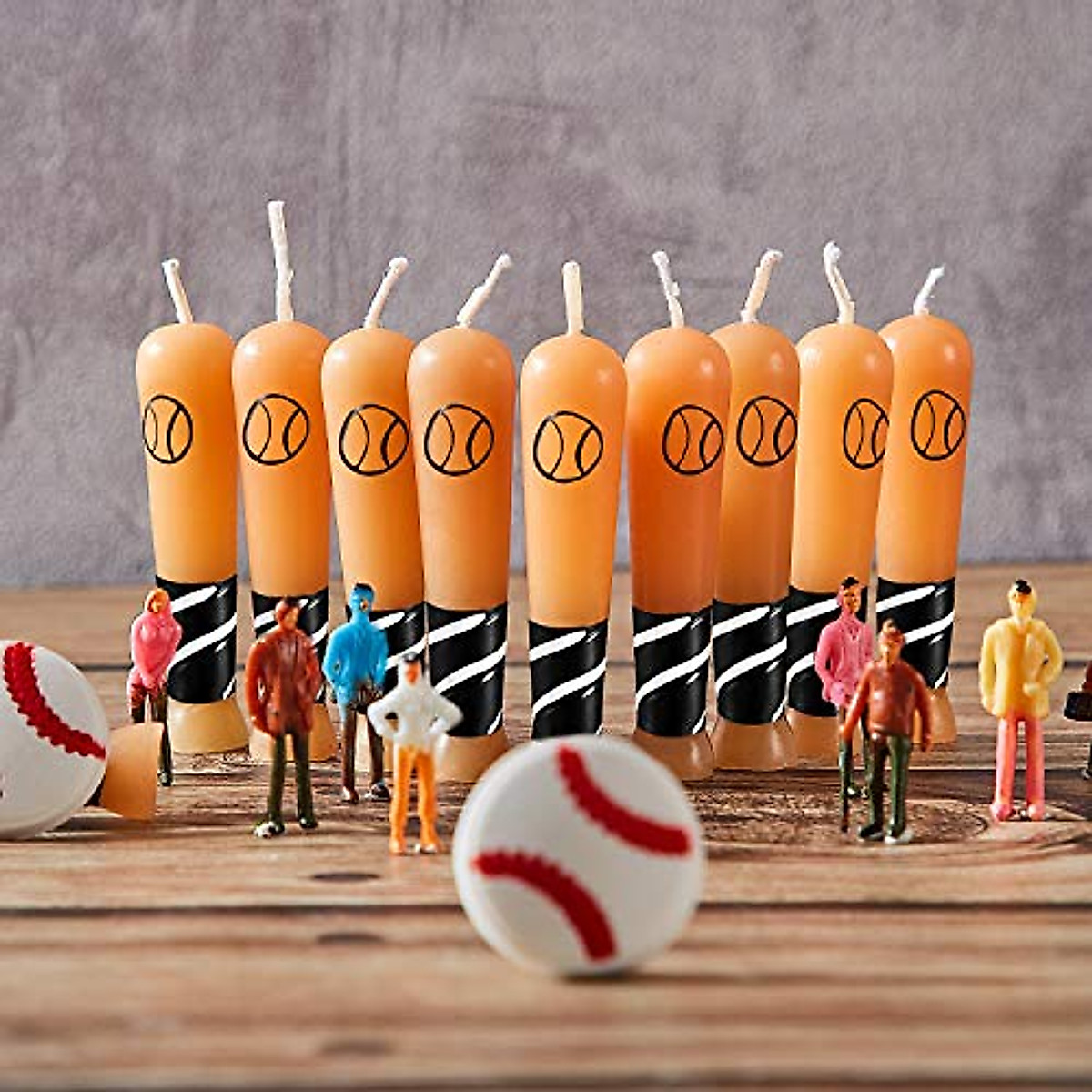 18 Pieces Baseball Bat Candle Baseball Sports Birthday Candle Baseball Cake Cupcake Candle for Birthday Baby Shower Wedding Party Supply