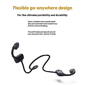 MEE audio AirHooks Open Ear Headphones - Lightweight, Comfortable, Sweatproof Wireless Bluetooth Earbuds with Mic and High Audio Clarity Let You Hear Your Surroundings for Safer Workouts and Running