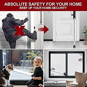 AceMining Upgraded Door Security Bar & Sliding Patio Door Security Bar, Heavy Duty Security Door Stoppers Adjustable Door Jammer Security Bar for Home, Apartment, Travel (1 Pack,White)