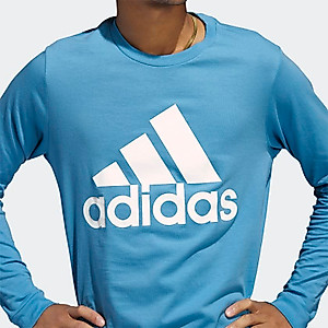 adidas Amplifier Long Sleeve Badge of Sport Tee Men's, Blue, Size M