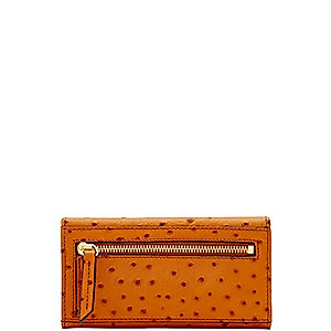 Dooney and Bourke Ostrich Emb Continental Clutch Tan