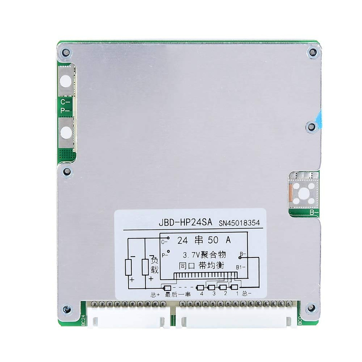 Battery Protection Module, 24 Strings 50A 3.7V Polymer Lithium Li-Ion PCB BMS Cell Protection Board Same Port Balanced Board