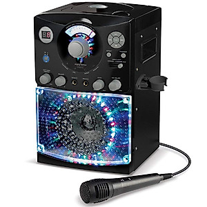 Singing Machine SML385BTBK Karaoke System with LED Disco Lights, CD+G, and Microphone, Black