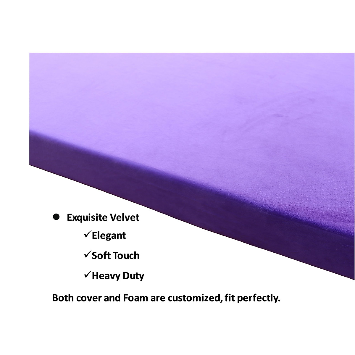 Ginsimar Velvet Pad, Zippered Cover Removable,Gel Memory Foam Mattress, Topper Warm Mattress Pad Cover for Pressure Relief,Breathable, Soft & Cozy (Purple ; Custom Size)