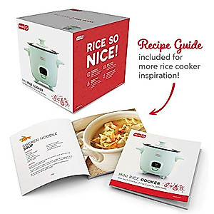 DASH Mini Rice Cooker Steamer with Removable Nonstick Pot, Keep Warm Function & Recipe Guide, 2 cups, for Soups, Stews, Grains & Oatmeal - Aqua