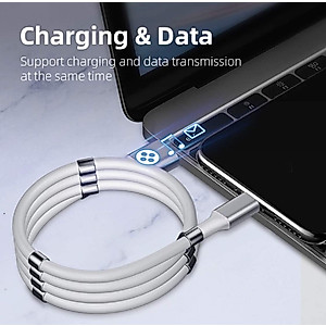 New Magnetic Charging Cable USB-Lighting New Winding Technology Very Organized 3ft Long Fashionable 3A Fast Charging Data Transfer Cord (Lighting)