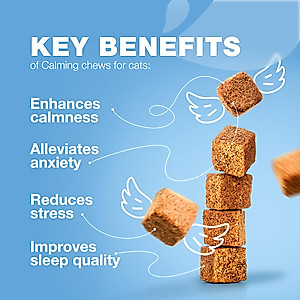 CHEWIA Cat Calming Treats - Hemp Calming Care for Cats - Cat Anxiety Relief - Storms, Travel, Grooming, Separation