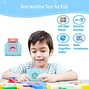 TOVVILD Toddler Learning Toys for 2 3 4 5 6 Year Old Boys Girls - Talking Flash Cards 224 Sight Words Autism Speech Therapy Toys Preschool Educational Toys Birthday Gifts