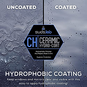 Suds Lab CH Ceramic Hydro-Coat, Hydrophobic Car Sealant, Water Activated Spray, Easy To Use Water and Dirt Repelling Finish Treatment For All Vehicles, High Gloss Spot Free Shine 32 oz.