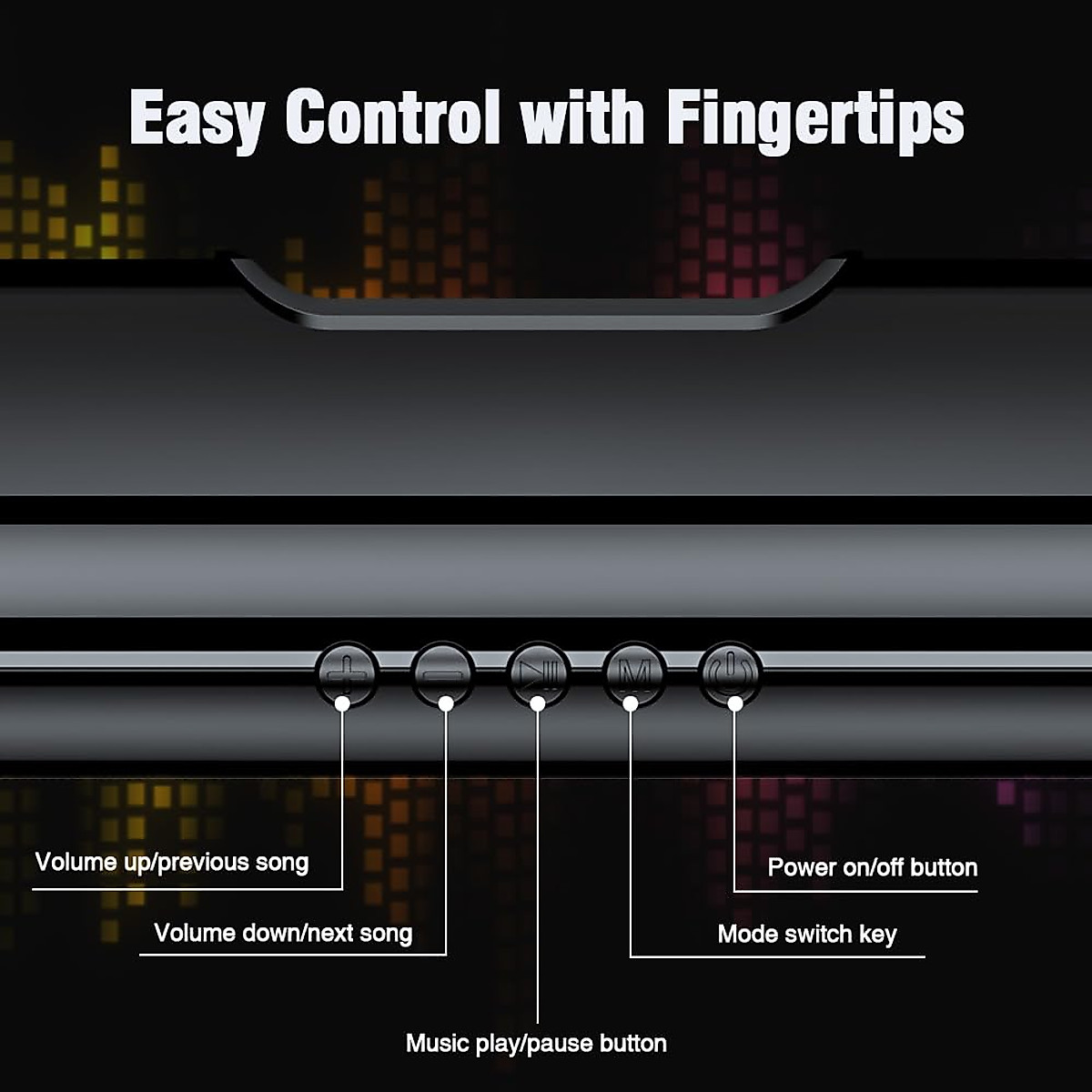 OFFSIR Sound Bar for TV, PC Desktop Speaker, Home Audio with Surround Sound System, TV Soundbar Speaker with Bluetooth 5.0/Optical/AUX/Coaxial for for Home Theater/Office/Gaming-50 Watts-3EQs