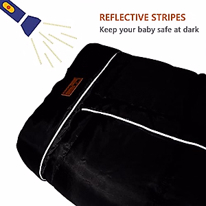 KZ Dotnz Winter Warm Stroller Footmuff, Waterproof Baby Stroller Bunting Bag, Centre and Botton Open for Easy in&Out, Universal Fit All Strollers, Pram