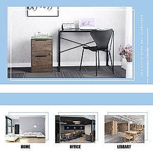 LUCYPAL 2 Drawer Wood File Cabinet,Wooden Storage Filing Cabinets with Hanging Bars for Letter Size and Home Office,Under Desk Storage Cabinet,Assembly Required (Grey)