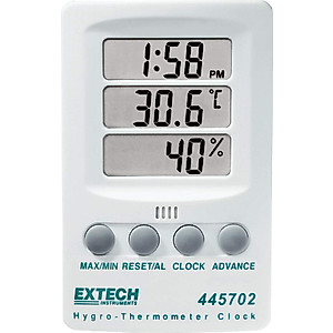 Extech 445702 Indicator Relative Humidity/Temperature with Clock