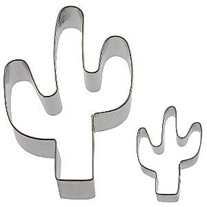 2 Piece Cactus 4.25 inch and Mini Cactus 2 inch Cookie Cutter Set from The Cookie Cutter Shop – Tin Plated Steel Cookie Cutter – Made in the USA
