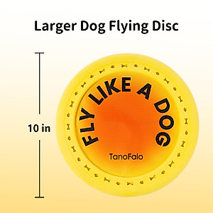 TANOFALO Dog Flying Disc, Dog Flyer Toy 10 Inch, Tear Resistant Soft TPR Material, Durable Interactive Outdoor Dog Fetch Toy-Floats in Water, Safe on Teeth for Large Dog, Puppies(Orange+Pink)