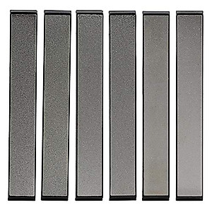Professional Diamond Whetstones, 6 Pack 200#, 300#, 500#, 600#, 800#, 1000# Grit Diamond Sharpening Stones with Non-slip Base Portable Knife Sharpener Stones for Kitchen Outdoor 6.3x0.9in (6Pcs)