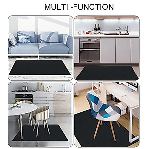 Po-vibes Office Chair Mat for Hardwood & Tile Floor, 47"x36" Computer Gaming Rolling Chair Mat, Under Desk Low-Pile Rug, Large Anti-Slip Floor Protector for Home Ofiice (Light Grey)