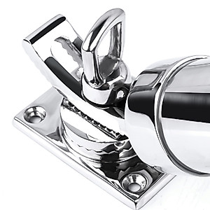 All Angle Deck-Mount Adjustable Fishing Rod Holder - 360° Adjustable - Flange Mount 90 Degrees, Marine Quality (Square Base)