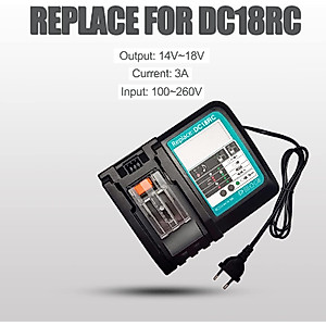 CNBY® 2X BL1850B 18V 5Ah + Charger DC18RC, Replace for Makita 18v Battery BL1850B BL1860B BL1830B, Kompatibel with Makita 18V