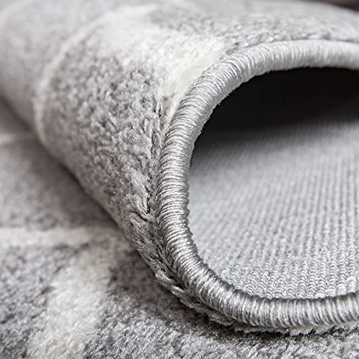 Unique Loom Trellis Frieze Collection Area Rug - Rounded (4' 1" x 6' 1", Light Gray/ Ivory)