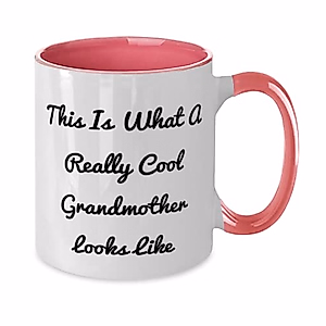 This Is What A Really Cool Grandmother Looks Like Grandmother Two Tone 11oz Mug, Useful Grandmother Gifts, Cup For Grandma, Grandmother mug, Personalized grandmother cup, Grandma coffee mug, Unique