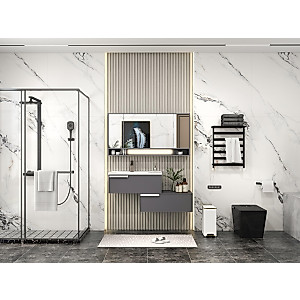 KunMai Smart Toilet with Bidet Built in,Auto Open/Close,Heated Seat, Automatic Flush Bidet Toilet,Night Light, One-Piece Black Toilet for Bathroom