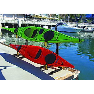 Suspenz Kayak Storage Rack, 2-Boat Free Standing Kayak, Canoe, SUP Rack, Marine Grade Black, 48" x 24"
