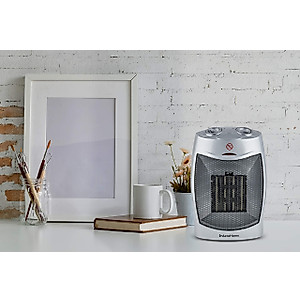 AeroHome 1500W / 750W Ceramic Portable Space Heater Indoor Electric Heater with Overheat & Tip Over Protection - Personal Room Heater with Thermostat Control for Home Bedroom and Office
