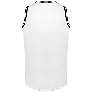 Phoneutrix Blank Basketball Jersey, Men's Mesh Athletic Reversible Sports Shirts S-3XL (Small, White)