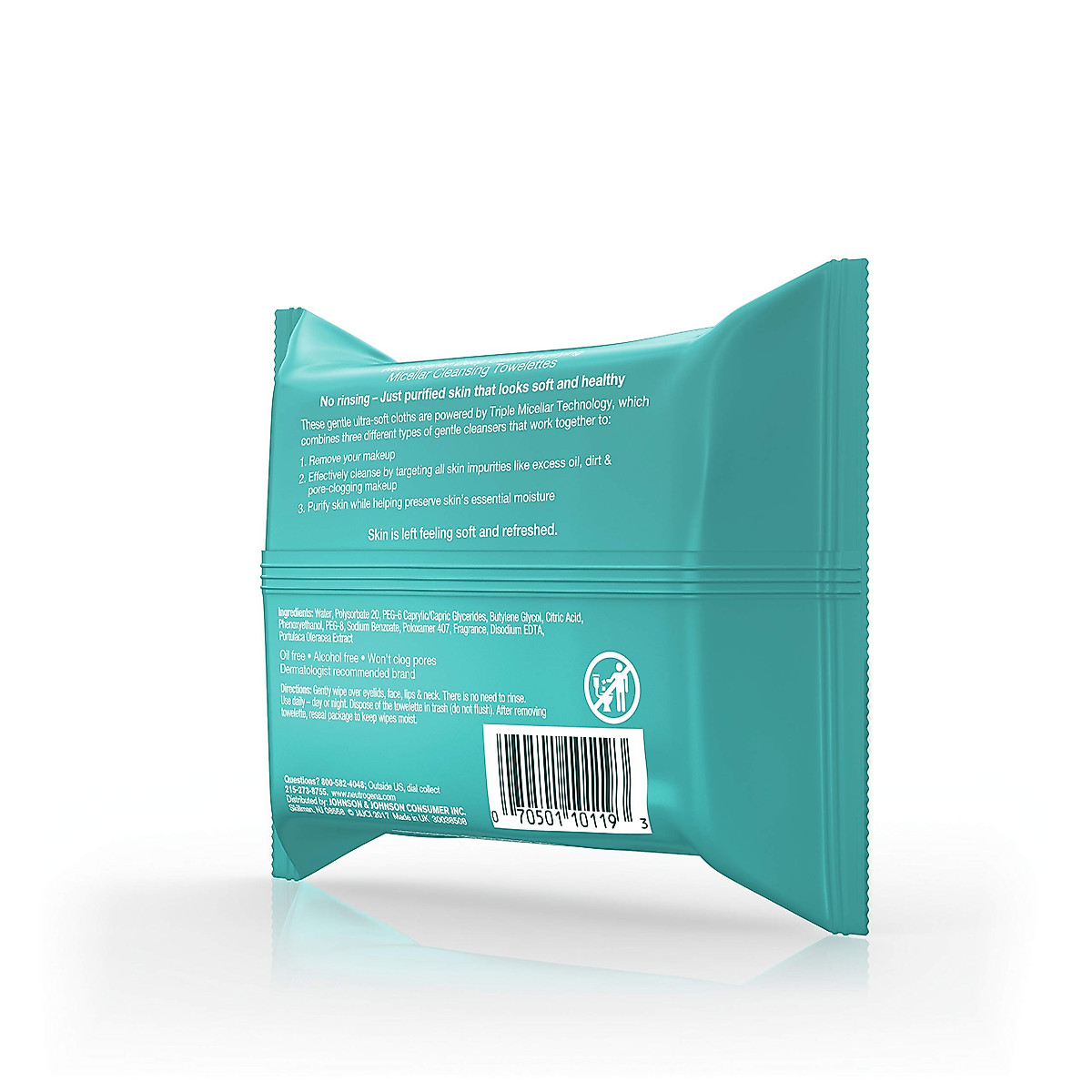 Neutrogena Deep Clean Purifying Micellar Cleansing Towelettes Ea 25 count