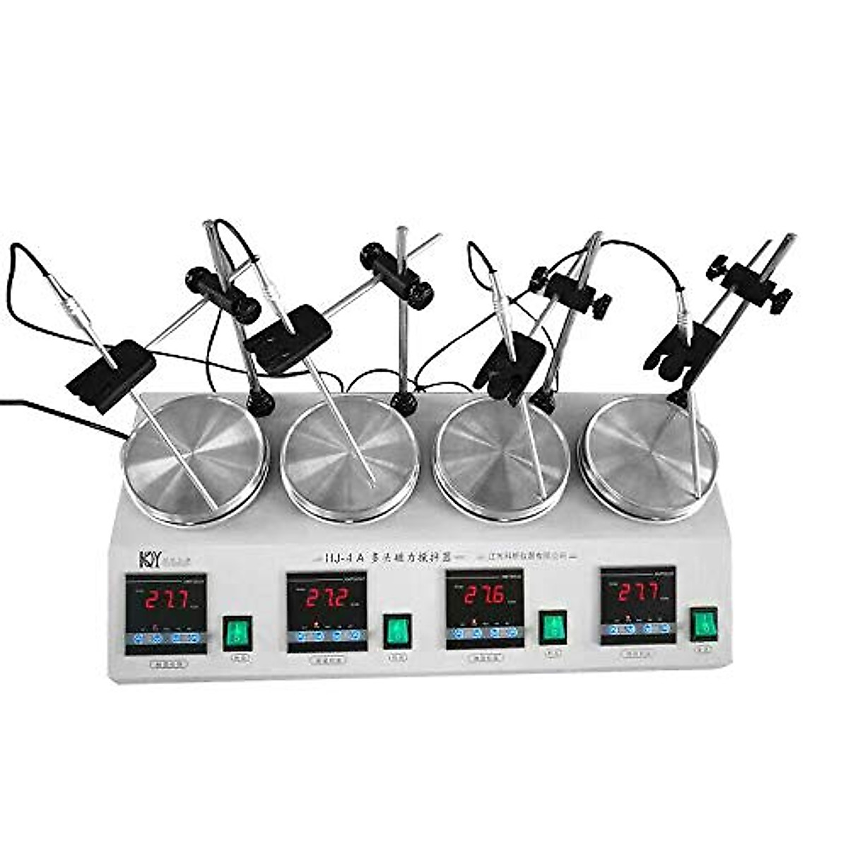 Digital Magnetic Stirrer with Hotplate 0~2400 RPM Mixer Plate Magnetic Lab Stirrer Mixer with Stirring Bar (4 Unit Plate)