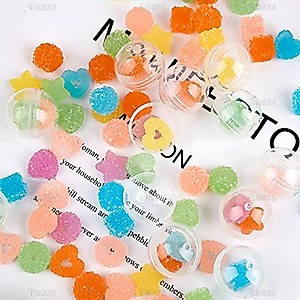 AUEAR, 50 Pack Translucent Small Round Capsules 1.1 Inch Vending Machine Capsules Empty Plastic Gumball Machine Containers for Party Favor Prize