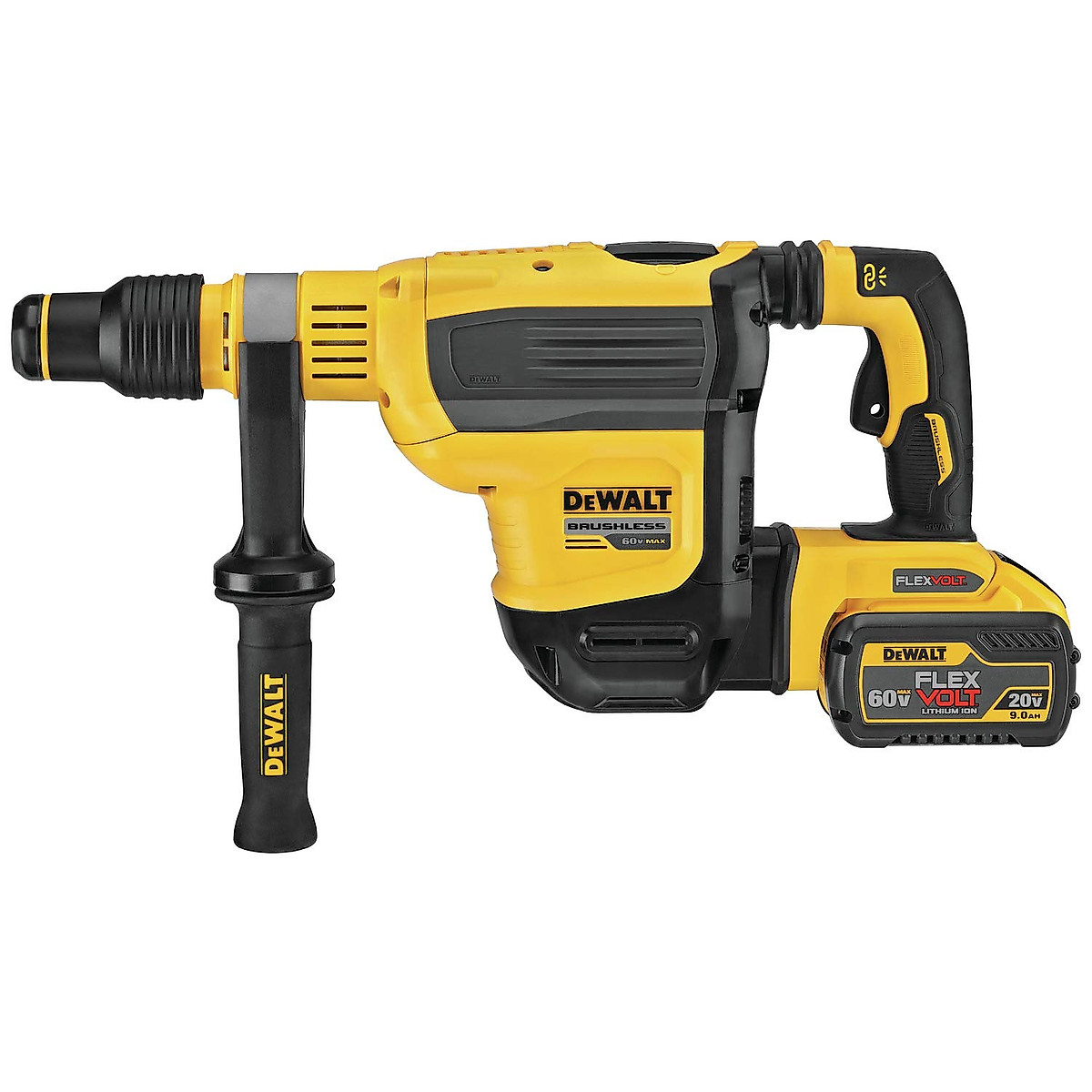 DEWALT 60V SDS MAX Rotary Hammer Drill, Cordless, 1 3/4 in., (2) Batteries (DCH614X2)