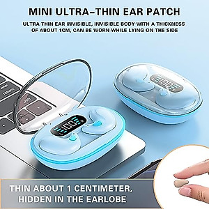 Headphones with Microphone, Bluetooth Earphones, in Ear Sleep Earphones, Hidden, Compact, Music Calls, Long Battery Life, Wireless Headphones, Noise Cancelling Headphones for Sleeping,