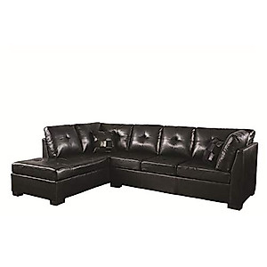 Coaster Fine Furniture Darie Sectional Sofa with Left-Side Chaise, Black