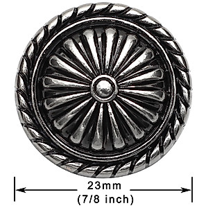 Betoplin 12 Pieces Antique Black Silver Metal Blazer Buttons with Shank for Blazers, Suits, Jackets 23mm