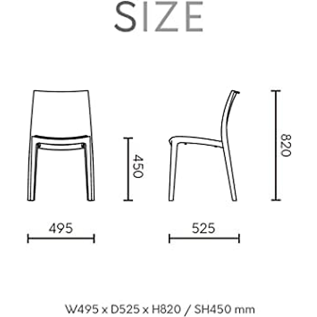 Lagoon Sensilla Red Stack-Able Dinning Chair - 4 Pcs/Set