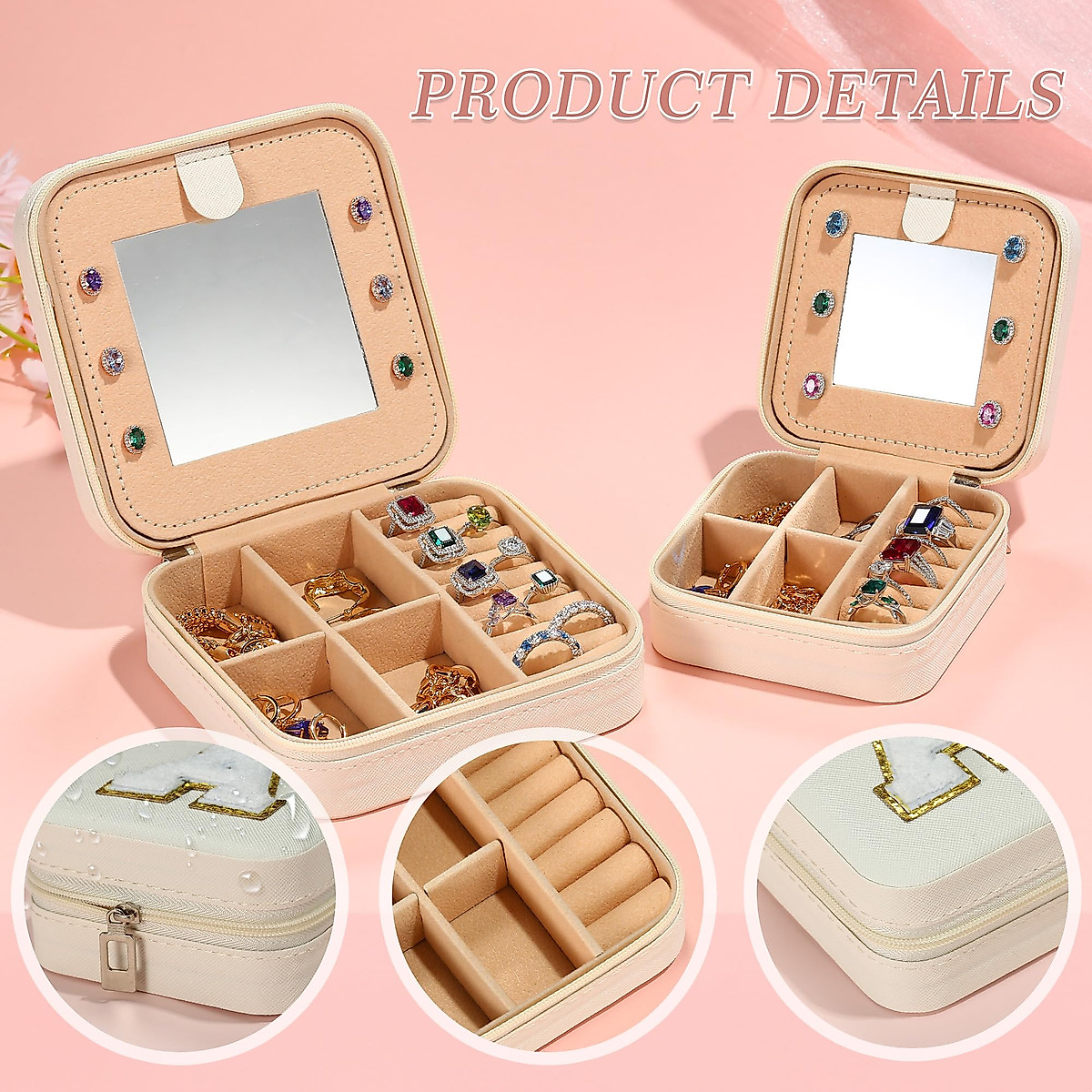 Parima Birthday Gifts for Women -2 Pieces Travel Jewelry Case Set, Travel Gifts Friend Gifts for Women Personalized Gifts Unique Gifts Christmas Gifts for Women Personalized Jewelry Boxes for Women