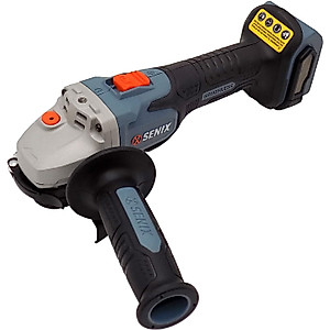 SENIX X2 20 Volt Max* 4-1/2-Inch Brushless Angle Grinder Tool, 8500 RPM Max, 3-Position Auxiliary Handle, Spring-Loaded Safety Slide Switch, 2.5 Ah Battery and Charger Included (PAX2115-M2)