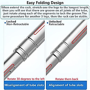 GIPOBUY Portable Clothes Rack Folding Travel Garment Rack, Foldable Collapsible Clothing Rack, Portable Hanging Drying Rack for Dance,Outdoor,RV, New Upgraded Easy Lock and Release(Non-Heavy Duty)