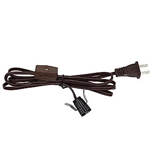 Creative Hobbies Single Light Replacement Clip in Lamp Cord for Christmas Village House, Pumpkin Lights, Small Objects - 6 Foot Brown
