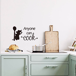 Skyinbags Wall Sticker,Kitchen Mouse Anyone Can Cook Wallpaper Removable Art DIY Wall Decals Poster for Kids Room Home Bedroom Living Children Decor Wall Murals