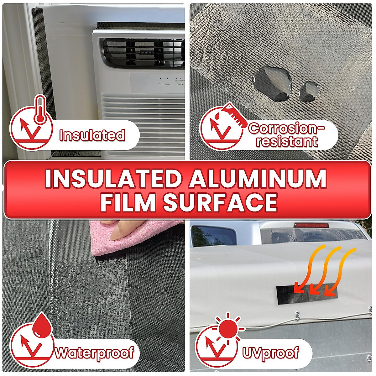 Birllaid Awning Repair Tape for Tarp, Heavy Duty Outdoor Repair Tape for Canvas, Boat Covers, Tent, Sail Tape, Tear Repair Patch Kit, Waterproof, UVproof Repair Tape, Black