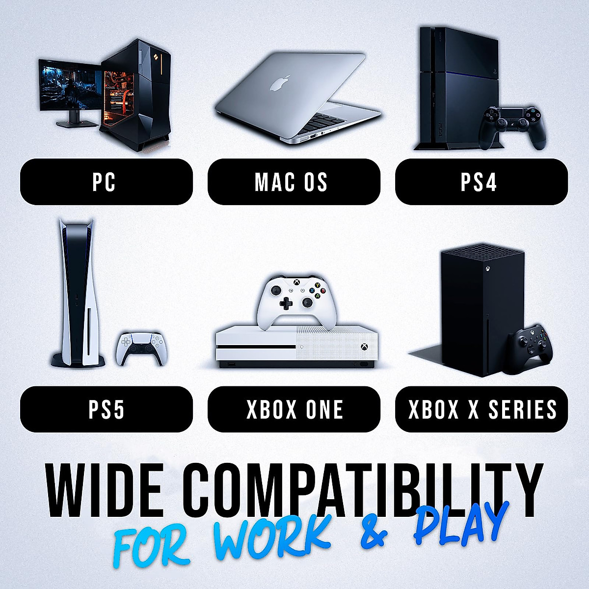 KLIM Chroma Gaming Keyboard Wired USB - New 2024 - Durable Ergonomic Waterproof Silent Backlit - Ideal for Gaming and Office - Teclado Gamer - 2 ms Response Time - PC Laptop Mac PS4 PS5 - Black