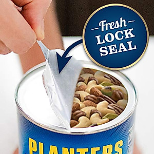PLANTERS Deluxe Mixed Nuts with Hazelnuts, 15.25 oz. Resealable Canister - Cashews, Almonds, Hazelnuts, Pistachios & Pecans Roasted in Peanut Oil with Sea Salt - Kosher Savory Snack