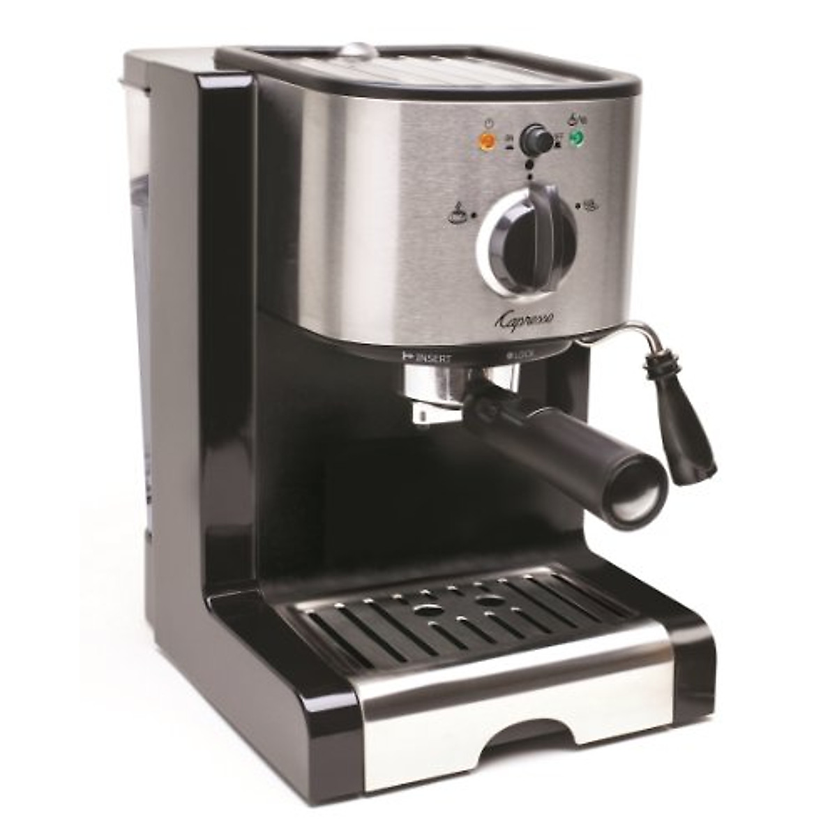 Capresso 116.04 Pump Espresso and Cappuccino Machine EC100, Black and Stainless, 46 oz
