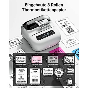 Phomemo Label Maker, Bluetooth Label Printer for Barcode, Address, Home, Mailing, Small Business, Clothing, Portable Label Maker Easy to Use with 3 Rolls Label & Bag